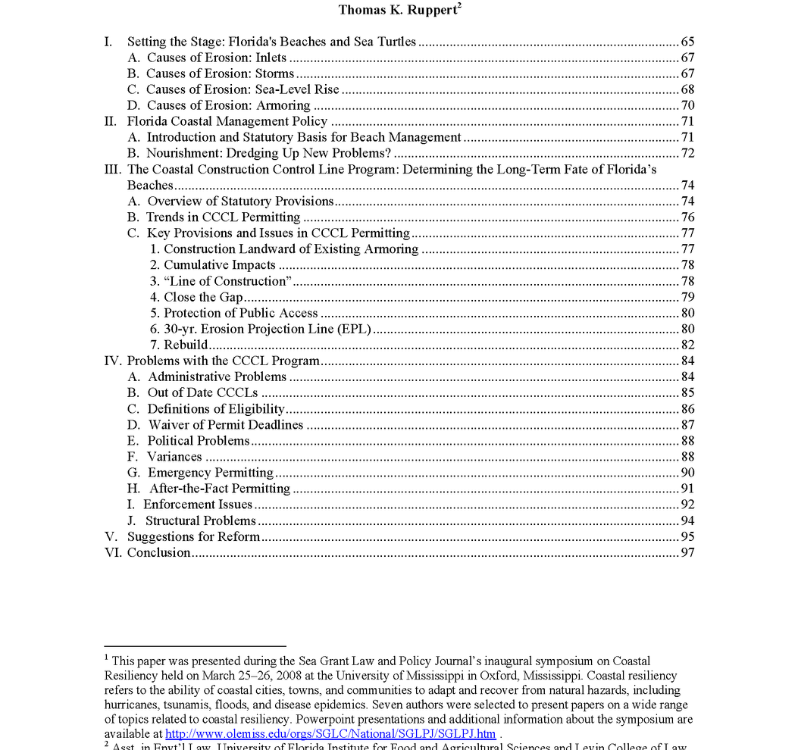 Eroding Long-Term Prospects for Florida’s Beaches: Florida’s Coastal ...