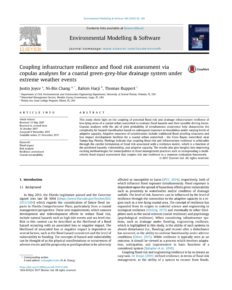 Coupling Infrastructure Resilience And Flood Risk Assessment Via Copulas Analyses For A Coastal