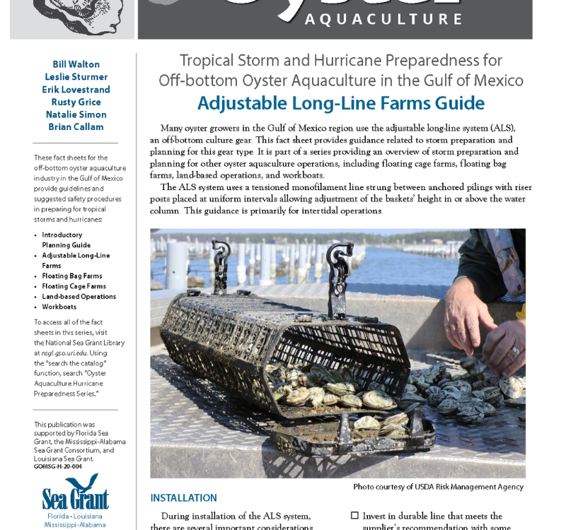 Tropical Storm and Hurricane Preparedness for Off-bottom Oyster ...