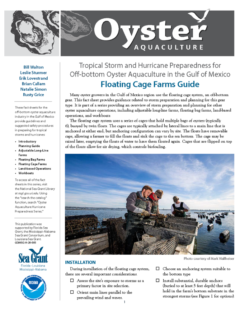 Tropical Storm and Hurricane Preparedness for Off-bottom Oyster ...