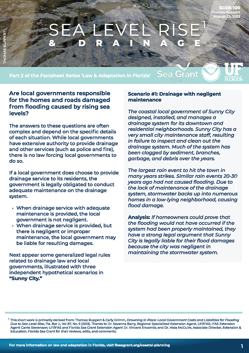 Sea Level Rise & Drainage - Florida Sea Grant
